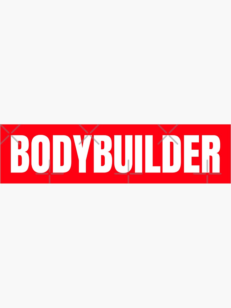 "BODYBUILDER Red Logo" Sticker for Sale by HeavyLiftGift | Redbubble