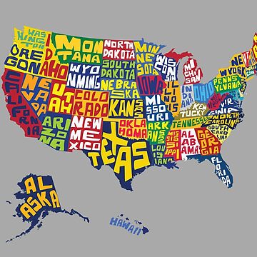 "USA map country, United States of America. Lettering, typographic ...