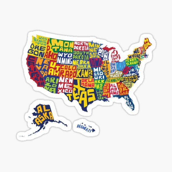 "USA map country, United States of America. Lettering, typographic ...