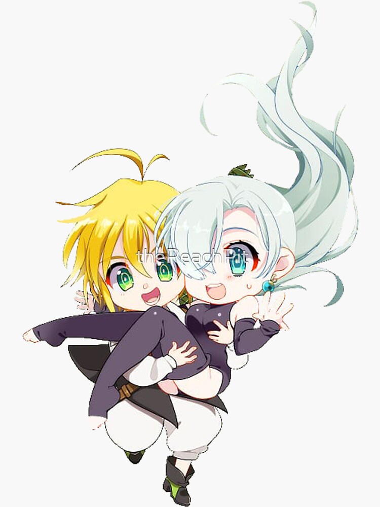 Pegatina «Seven Deadly Sins Meliodas y Elizabeth Liones Chibi # 2» de ...