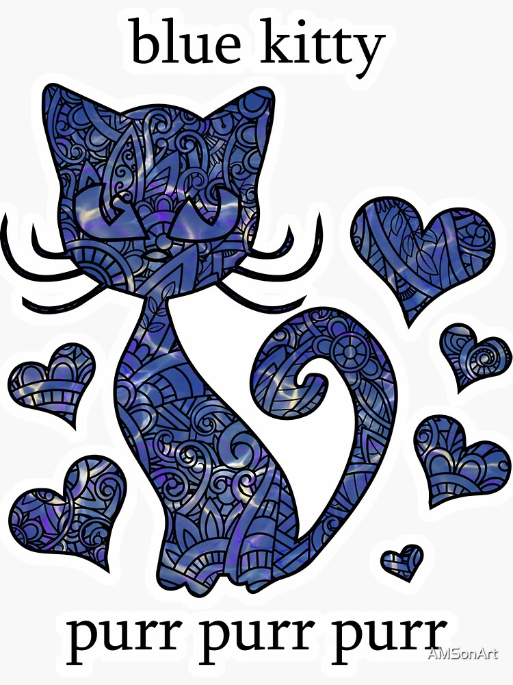 "Blue Kitty Purr Purr Purr 3 Marble Pool Interior" Sticker for Sale by ...