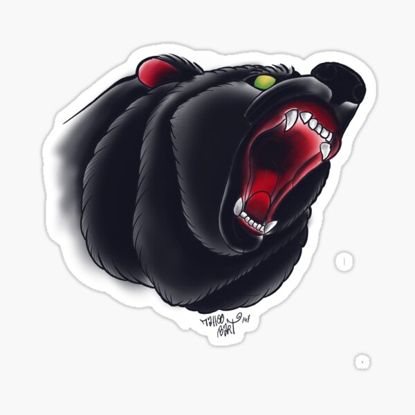 "Angry bear" Sticker for Sale by Tattoobart147 | Redbubble