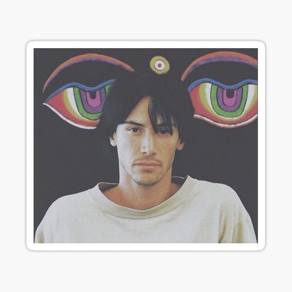"Young Keanu Reeves Hippie Eye" Sticker for Sale by cupidchu | Redbubble
