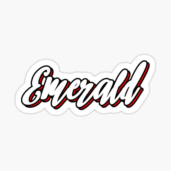 "Emerald first name - hand lettering design" Sticker by sulies | Redbubble