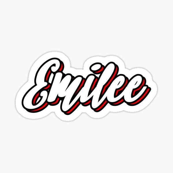 "Emilee first name - hand lettering design" Sticker by sulies | Redbubble