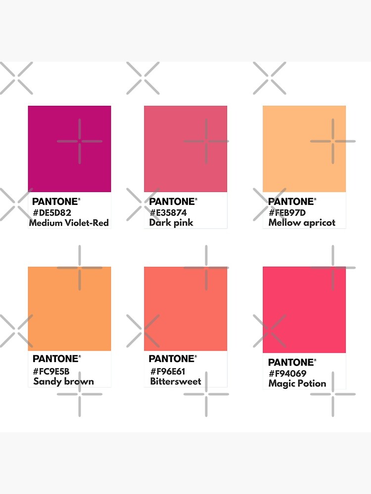 "Pinkish sunset palette pantone color swatch" Art Print for Sale by ...