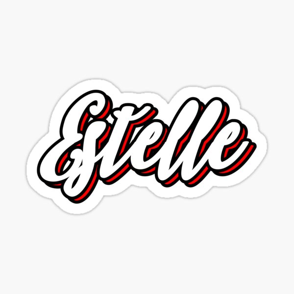 "Estelle first name - hand lettering design" Sticker by sulies | Redbubble