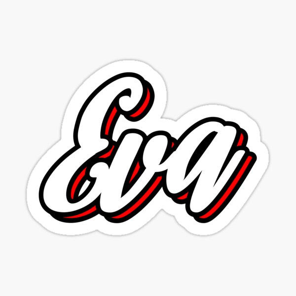 "Eva first name - hand lettering design" Sticker for Sale by sulies ...
