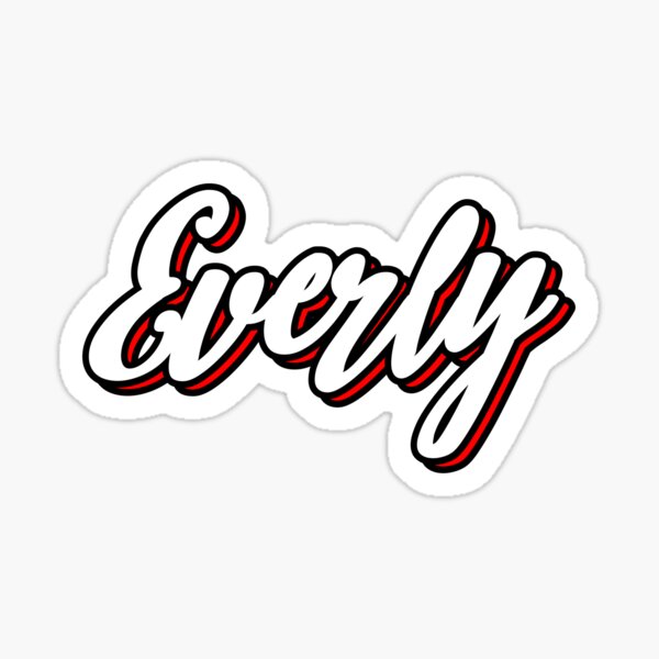 "Everly first name - hand lettered design" Sticker by sulies | Redbubble