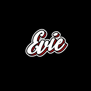 "Evie first name - hand lettering design" Sticker by sulies | Redbubble