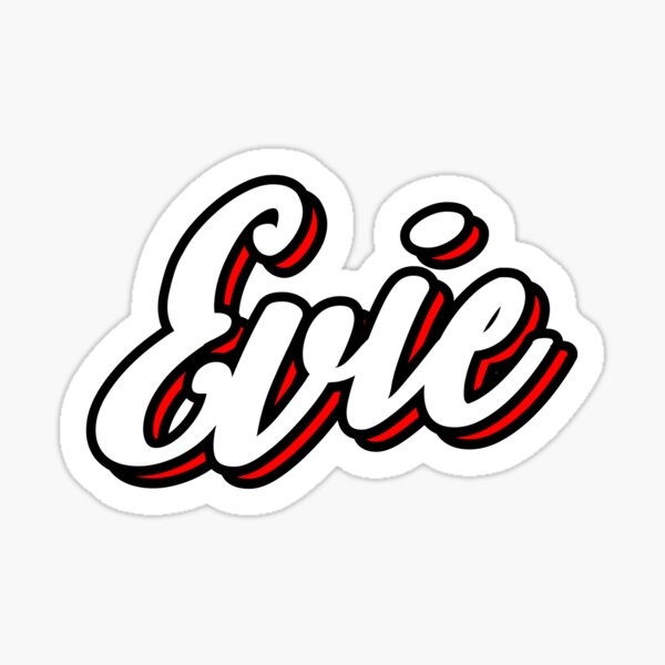 "Evie first name - hand lettering design" Sticker by sulies | Redbubble