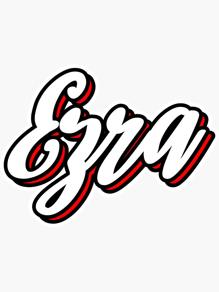 "Ezra first name - hand lettering design" Sticker by sulies | Redbubble