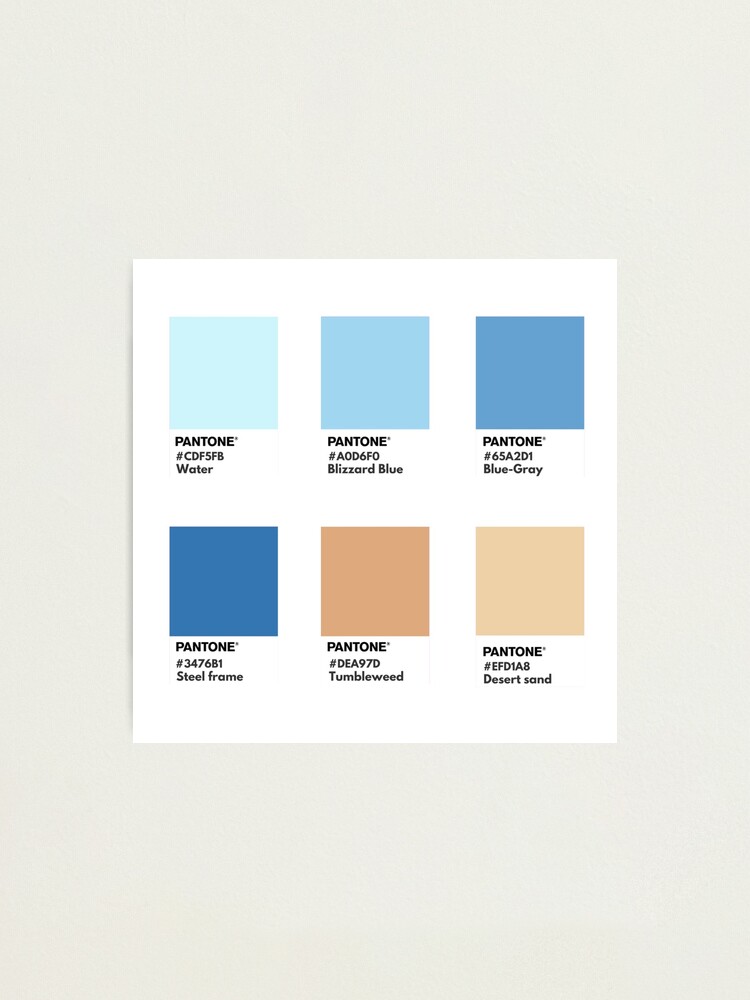"Beach vibes palette pantone color swatch" Photographic Print for Sale ...