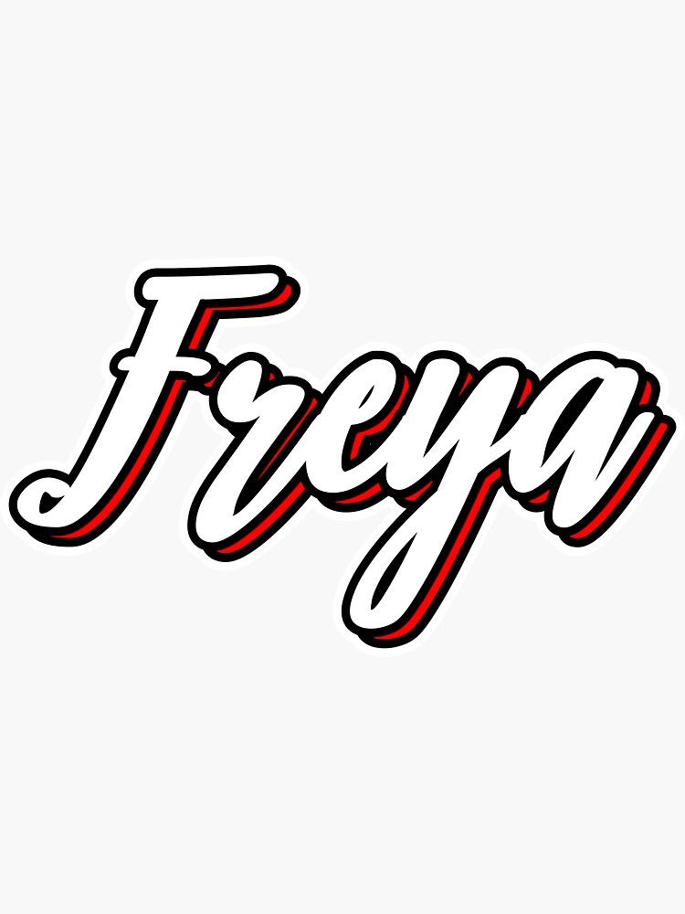 "Freya first name - hand lettering design" Sticker for Sale by sulies ...