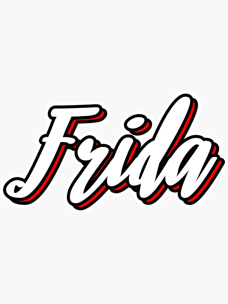 "Frida first name - hand lettering design" Sticker by sulies | Redbubble
