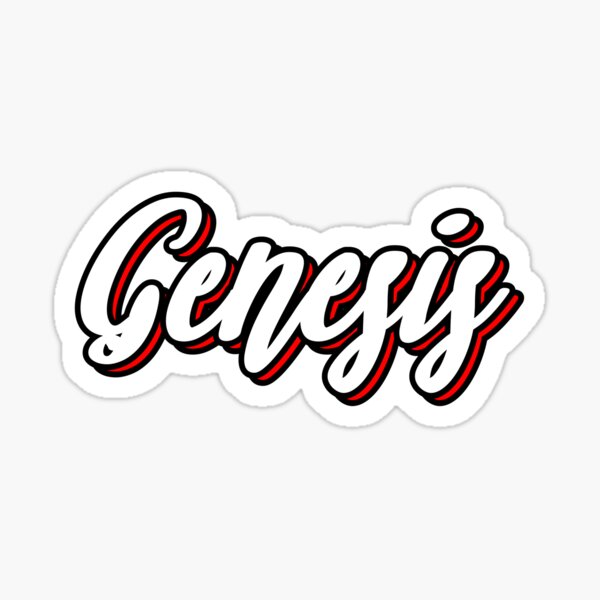 "Genesis first name - hand lettering design" Sticker for Sale by sulies ...
