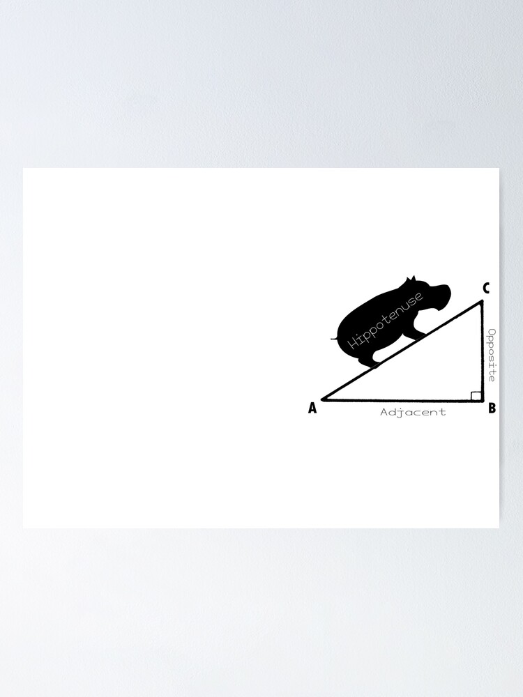 "Hippotenuse Hippopotamus triangle" Poster for Sale by tshirtredbubble ...