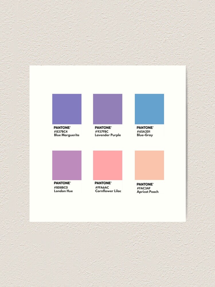 "Heavenly Hues palette pantone color swatch" Art Print for Sale by ...