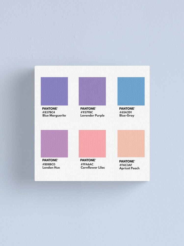 "Heavenly Hues palette pantone color swatch" Canvas Print for Sale by ...