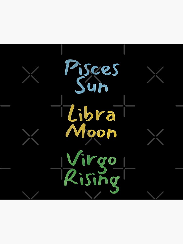"Pisces Sun Libra Moon Virgo Rising Text" Photographic Print for Sale ...