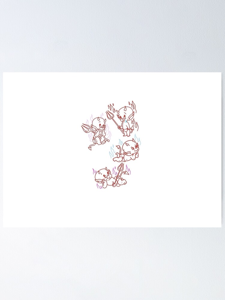 "Devil Outline Y2K Ästhetischer Aufkleber" Poster von LucyBadger ...