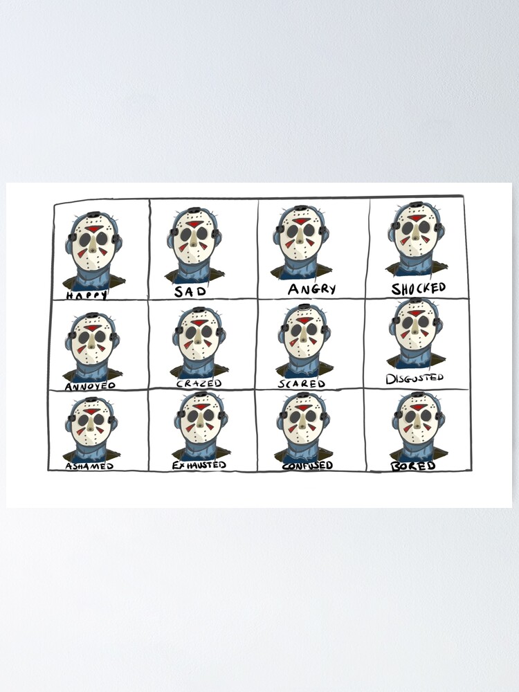 "The many faces of Jason" Poster for Sale by Warriorsnuts | Redbubble