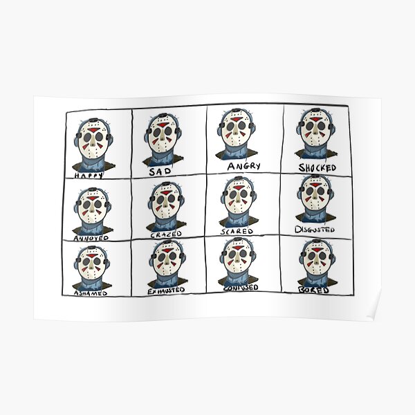 "The many faces of Jason" Poster for Sale by Warriorsnuts | Redbubble