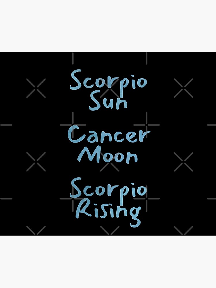 "Scorpio Sun Cancer Moon Scorpio Rising Text" Art Print by ...
