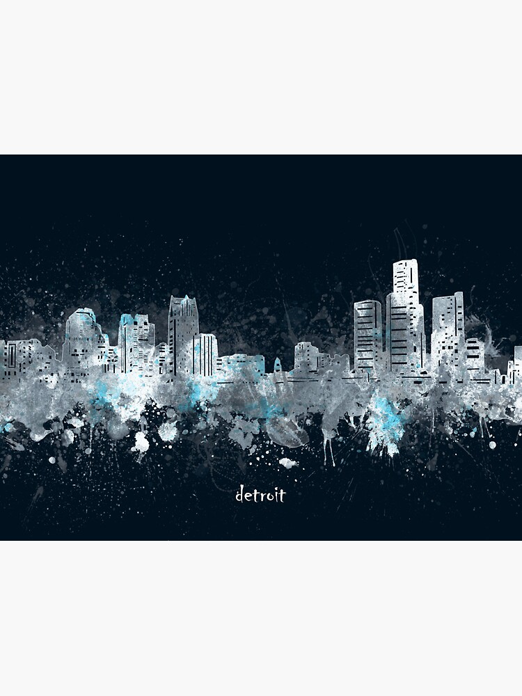 "detroit skyline" Sticker by BekimART2 | Redbubble