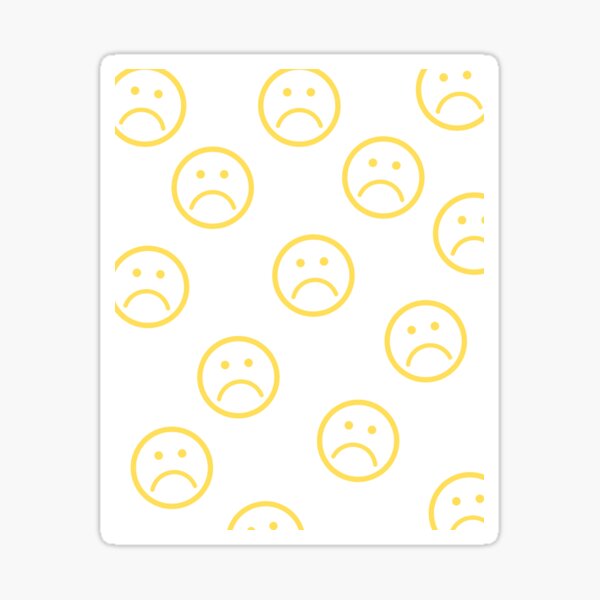 "Sad Face Print" Sticker for Sale by Ariana-T | Redbubble