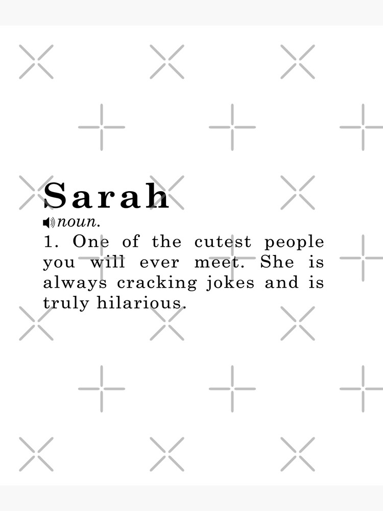 "Sarah Definition Word Meaning Sara" Poster by peachyline | Redbubble