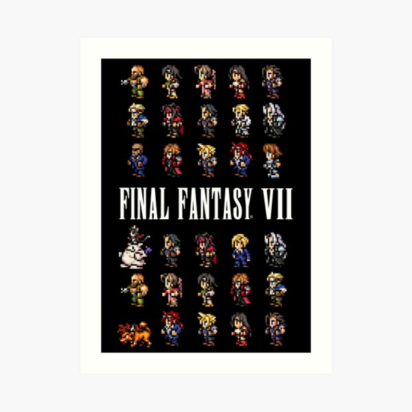 "Final Fantasy VII 7 - Sprites PIXEL SPRITE" Art Print for Sale by ...