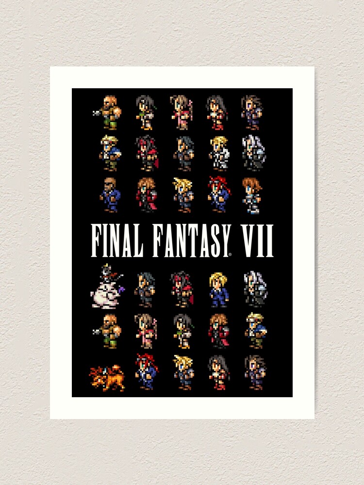 "Final Fantasy VII 7 - Sprites PIXEL SPRITE" Art Print for Sale by ...