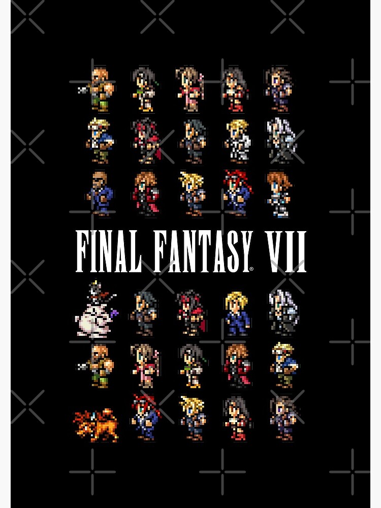 "Final Fantasy VII 7 - Sprites PIXEL SPRITE" Spiral Notebook for Sale ...