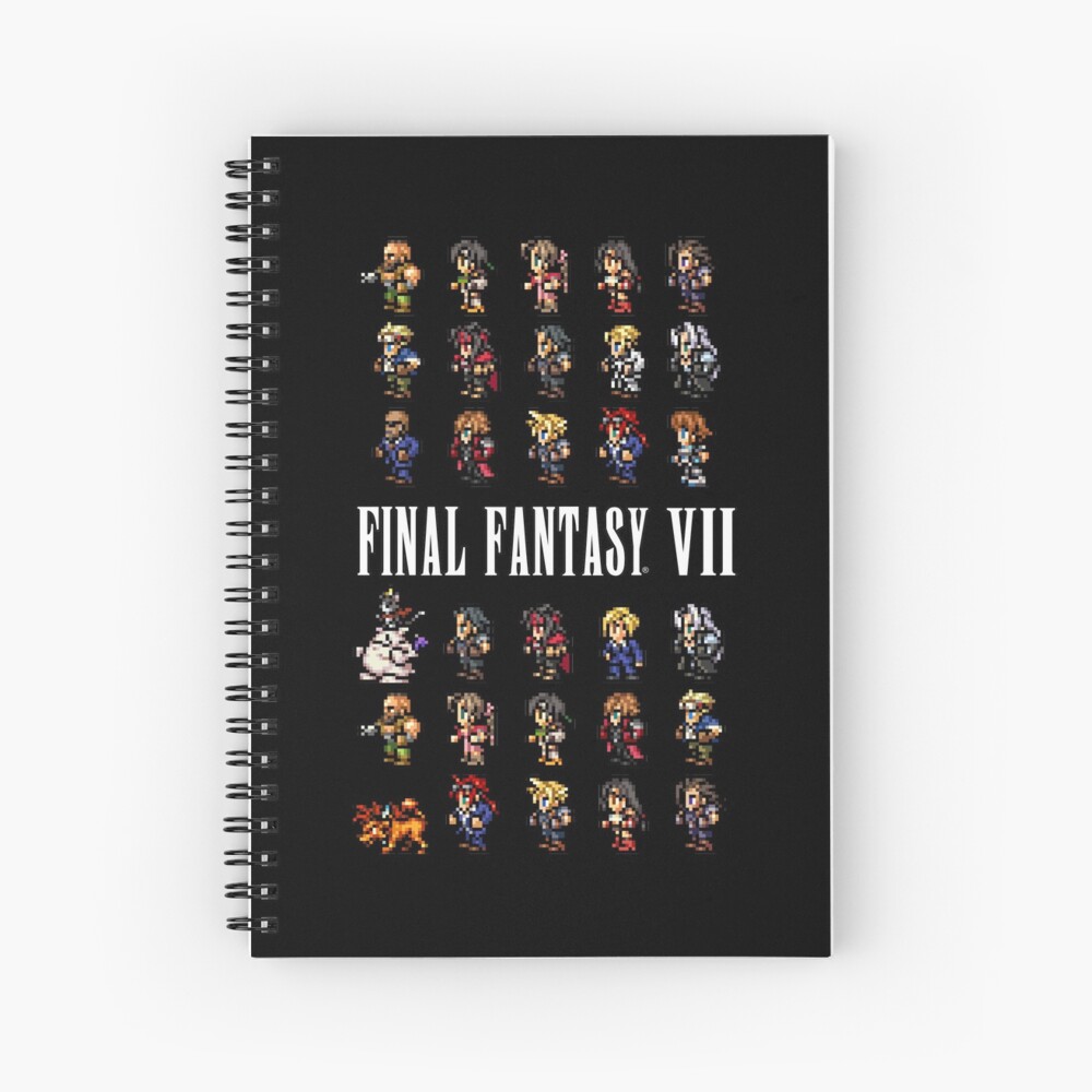 "Final Fantasy VII 7 - Sprites PIXEL SPRITE" Spiral Notebook for Sale ...