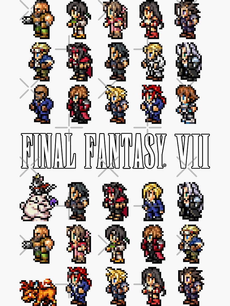 Pegatina «Final Fantasy VII 7 - Sprites PIXEL SPRITE» de ZeWiss | Redbubble