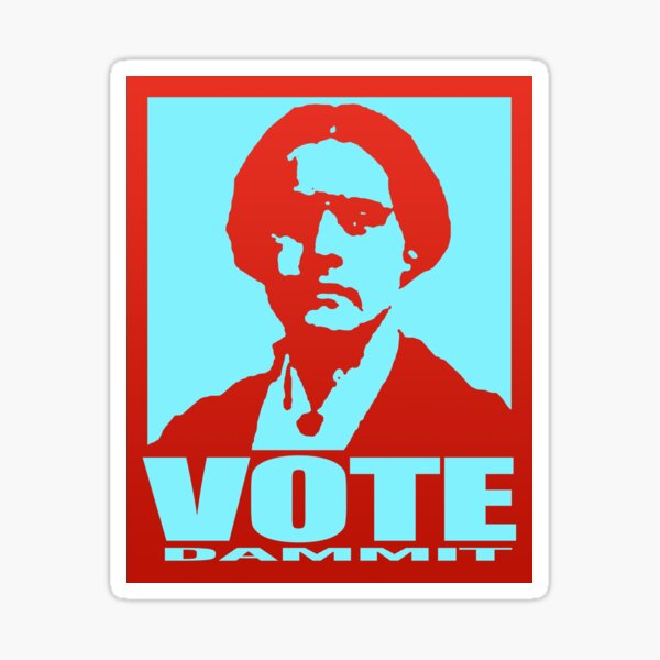"Vote Dammit" Sticker for Sale by StarvingRtist | Redbubble