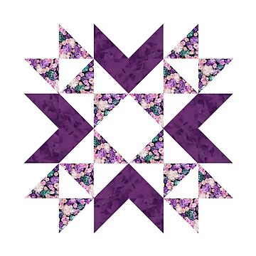 "Traditional vintage quilt block pattern purple" Art Board Print for ...