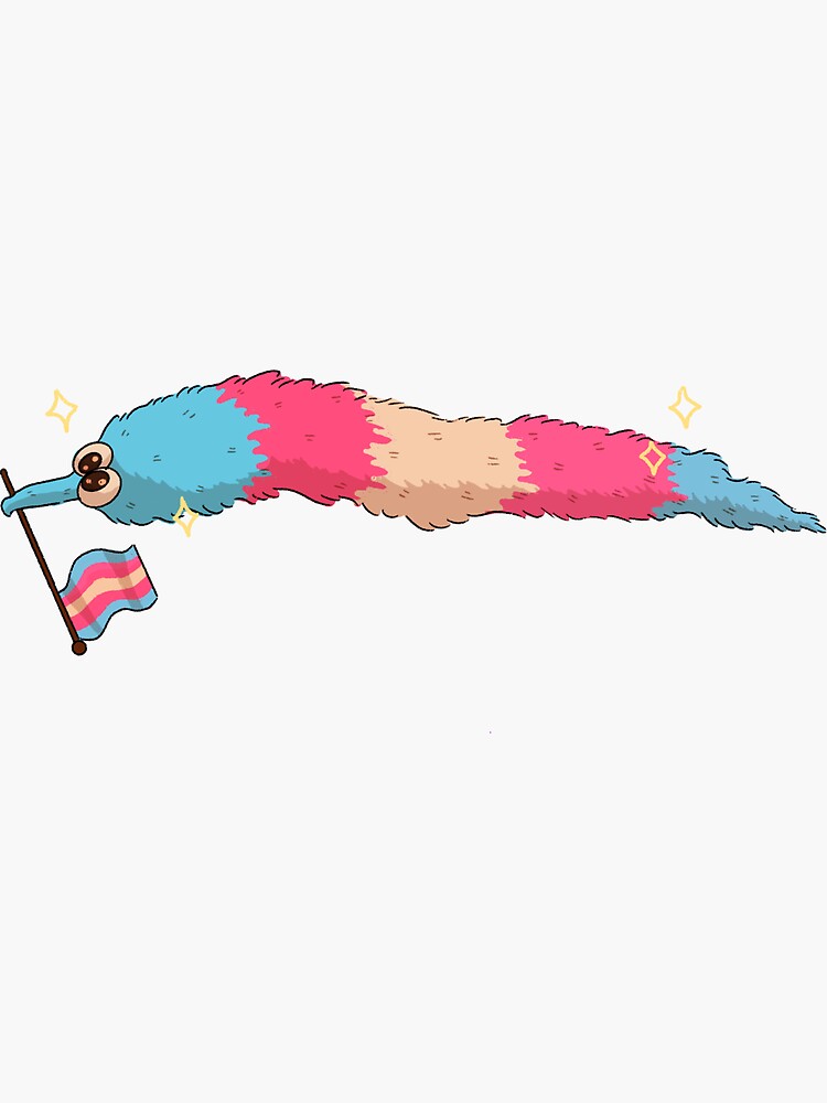 "Trans Pride Worm!!" Sticker by eat-moss | Redbubble