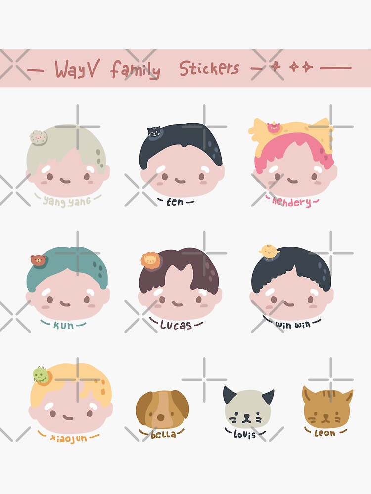 "WayV Kawaii cute sticker set" Sticker by nanaminhae | Redbubble