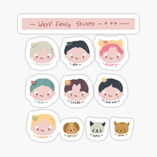 "WayV Kawaii cute sticker set" Sticker by nanaminhae | Redbubble