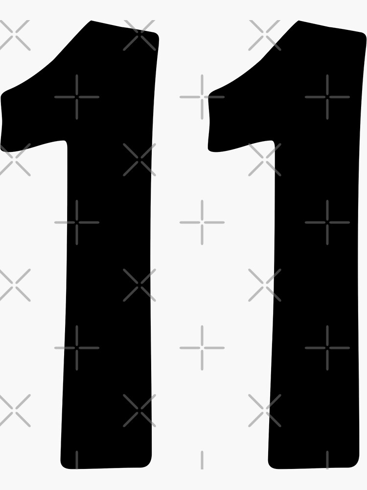 Pegatina «numero once (11) negro» de roartstreet | Redbubble