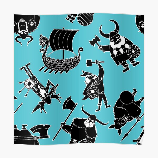 Póster «vikingo de divertidos dibujos animados» de sylik | Redbubble