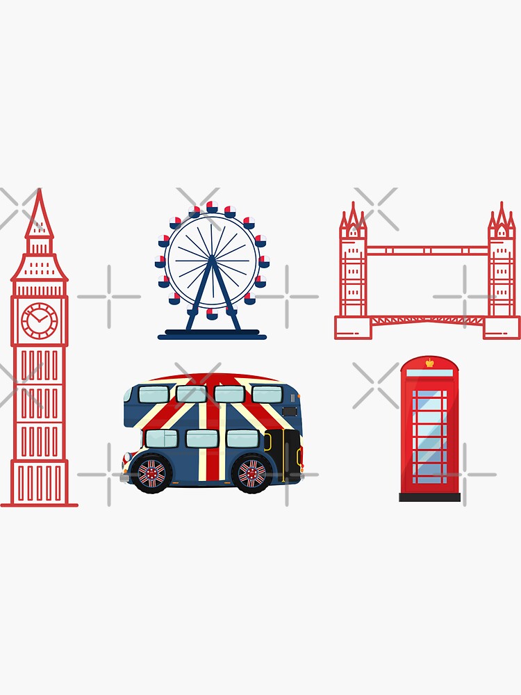"London Sticker Pack" Sticker for Sale by SpillDesign17 | Redbubble