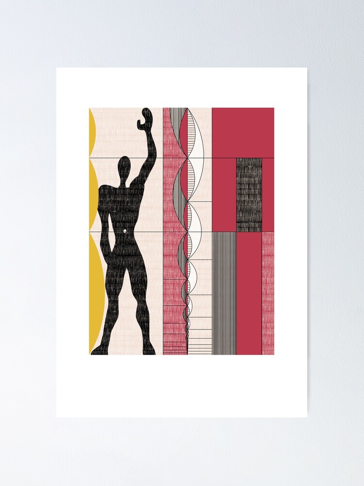 "Le Corbusier architecture illustration minimalist colored pencil ...