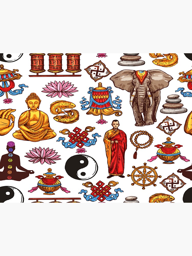 "Buddhist Culture " Sticker for Sale by DreamyPatterns | Redbubble