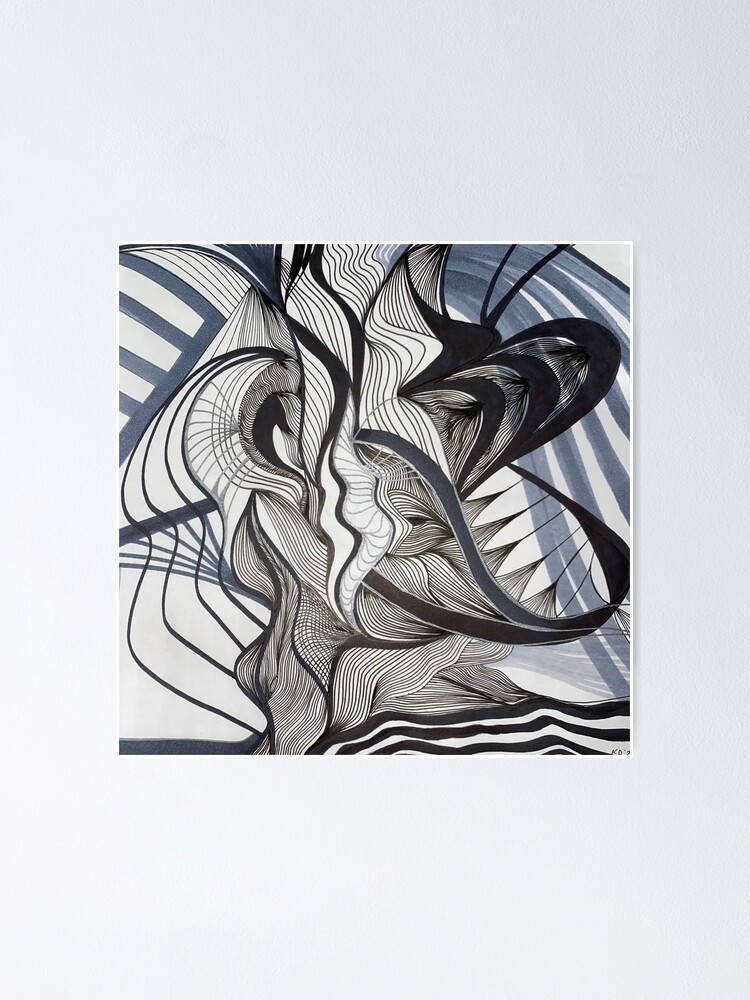 "unique line art abstract design" Poster by kdjekovic1989 | Redbubble