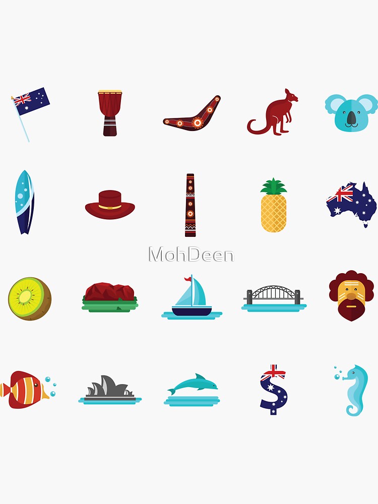 "Compilation of australian representation" Sticker for Sale by MohDeen ...