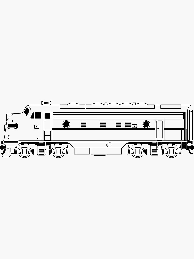 "EMD F-7 blueprint in black" Sticker for Sale by new-yawn | Redbubble