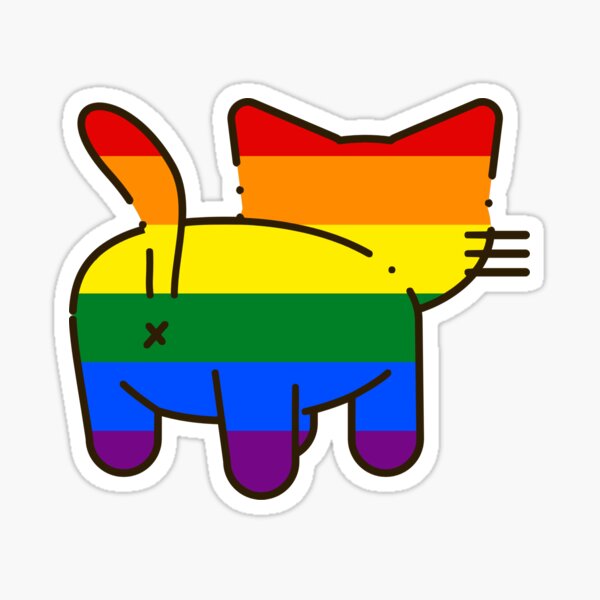 " lgbt gay cat" Sticker for Sale by lgbtgear | Redbubble